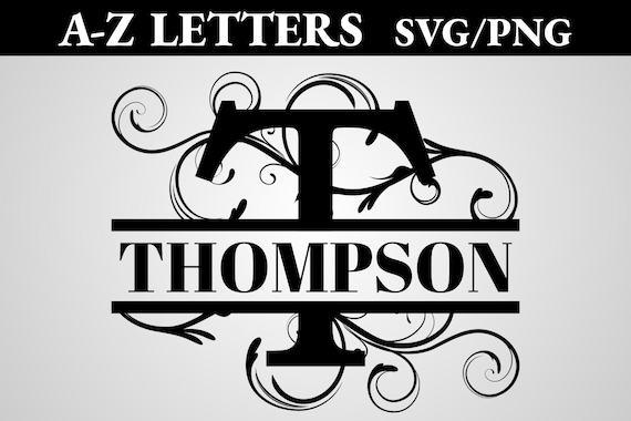 Split Monogram SVG/PNG Creative Split Monogram Frame | Etsy