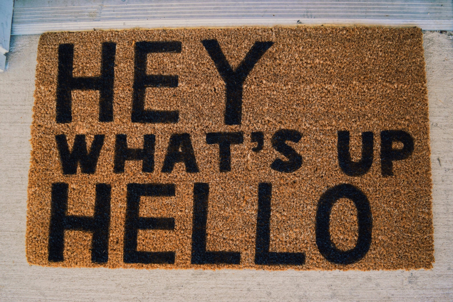 Hey What's up Hello Doormat - Etsy
