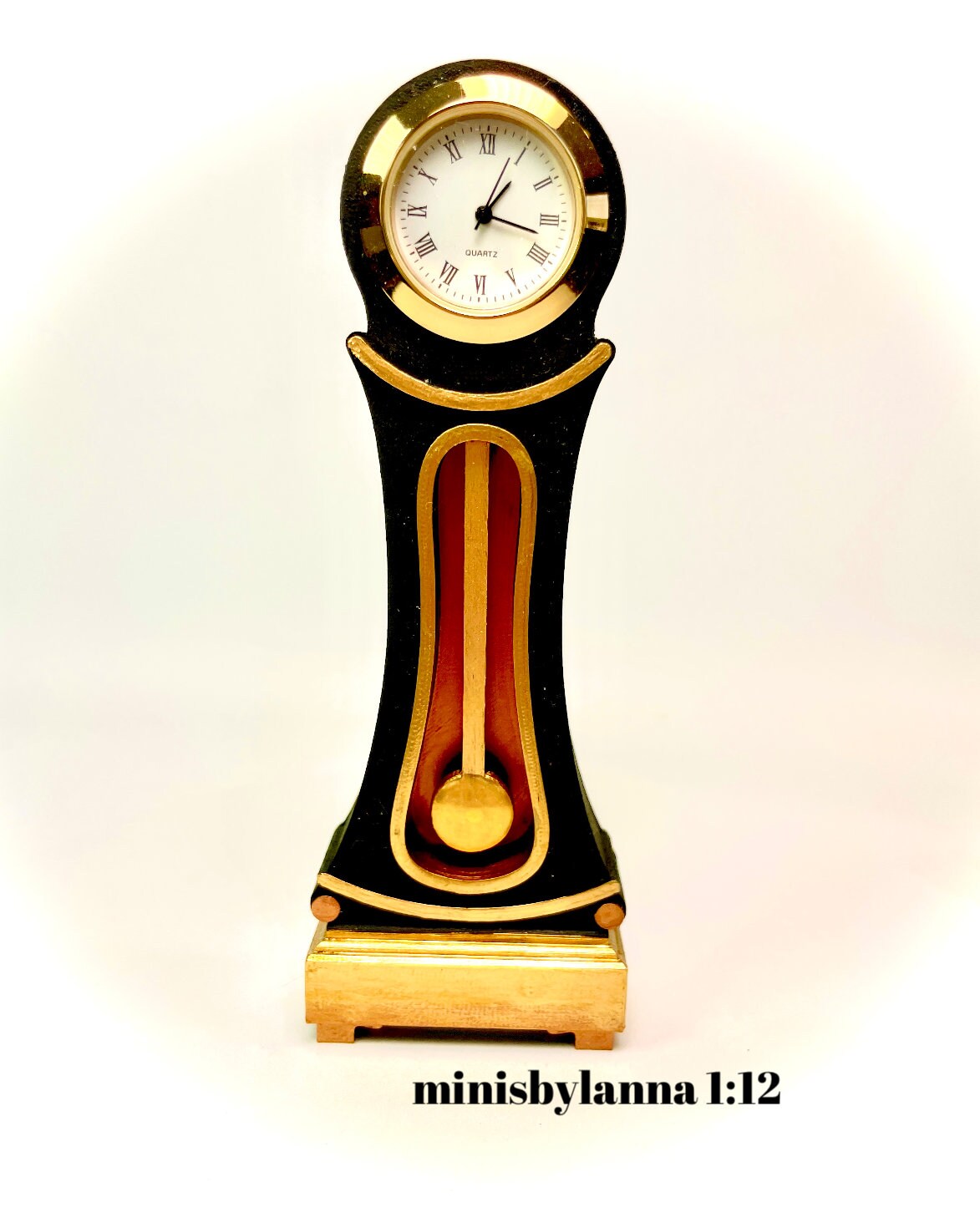 1:12 Dollhouse Miniature Swedish Mora Dalarna Longcase Working Clock ...
