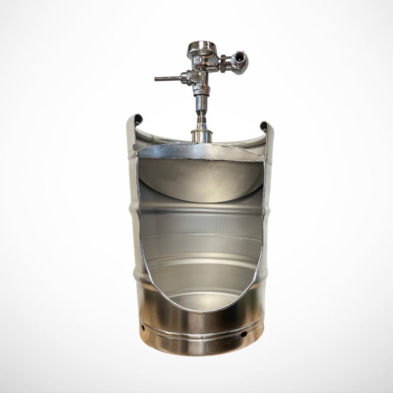Front Cut Beer Keg Urinal – Open Face Wall Mounted Industrial Bar ...