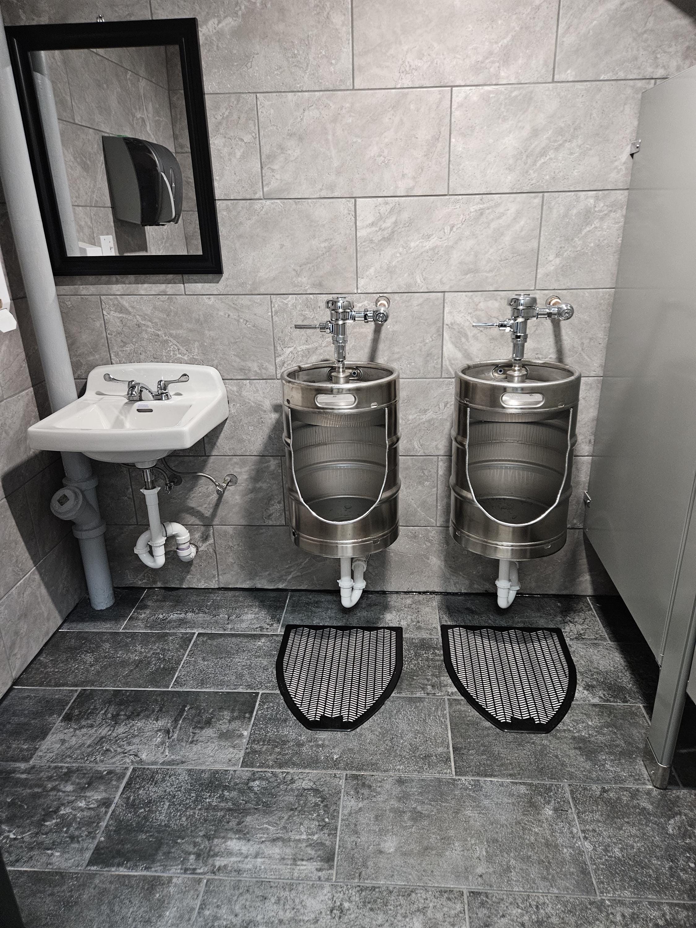 1/2 Beer Keg Urinal With Flusher – Handmade From Real Keg | Unique ...