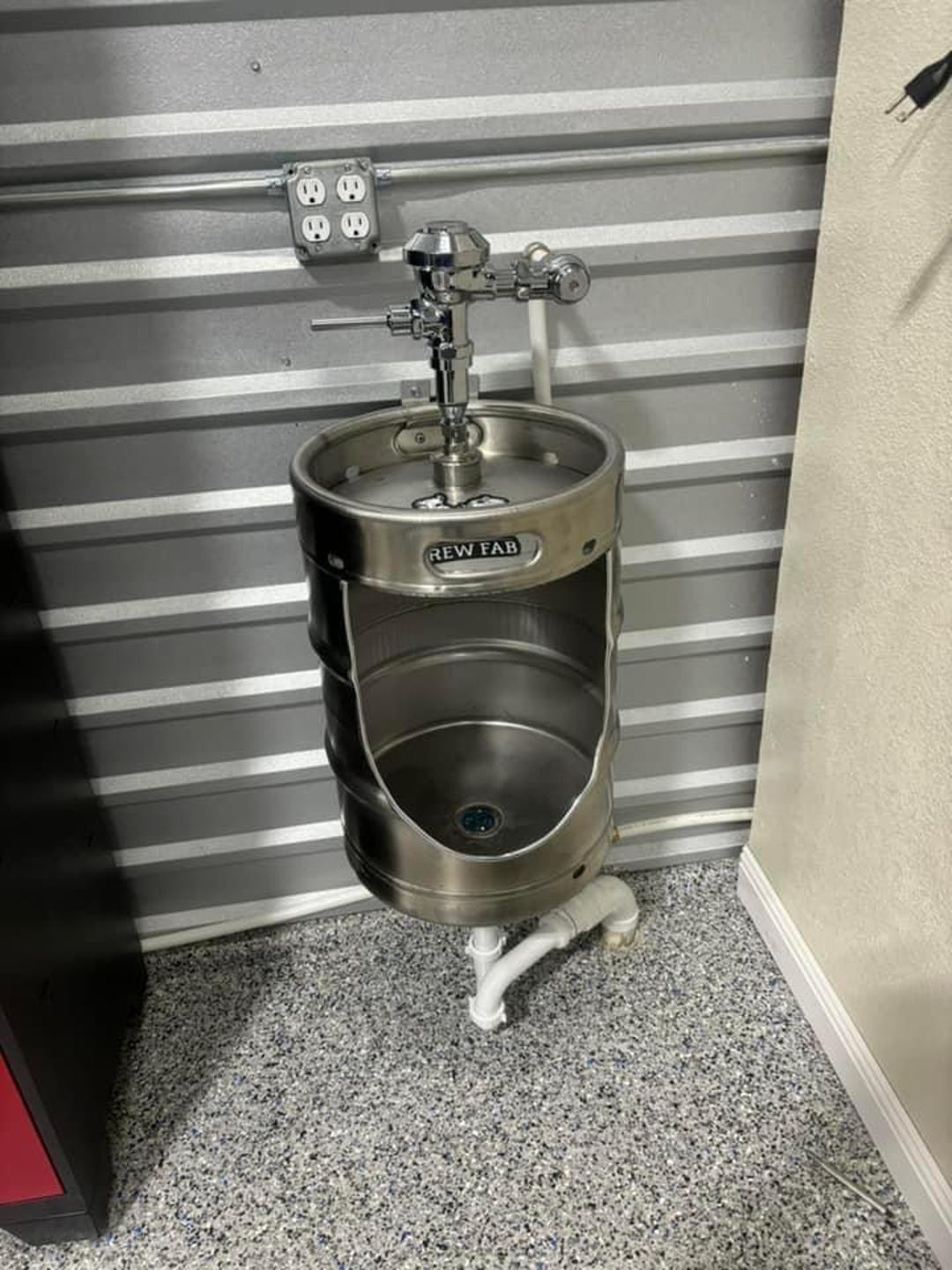 1/2 Beer Keg Urinal With Flusher – Handmade From Real Keg | Unique ...