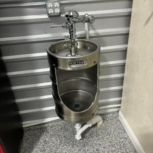 Beer Keg Urinal With Flusher – Man Cave Bathroom Fixture - Etsy