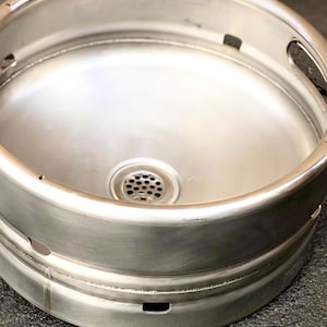 Beer Keg Sink – Handmade From Half-barrel Keg Top & Bottom | Industrial ...