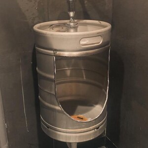Beer Keg Urinal – Wall Mounted Stainless Steel or Powder Coated Urinal ...