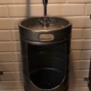 Beer Keg Urinal – Wall Mounted Stainless Steel or Powder Coated Urinal ...