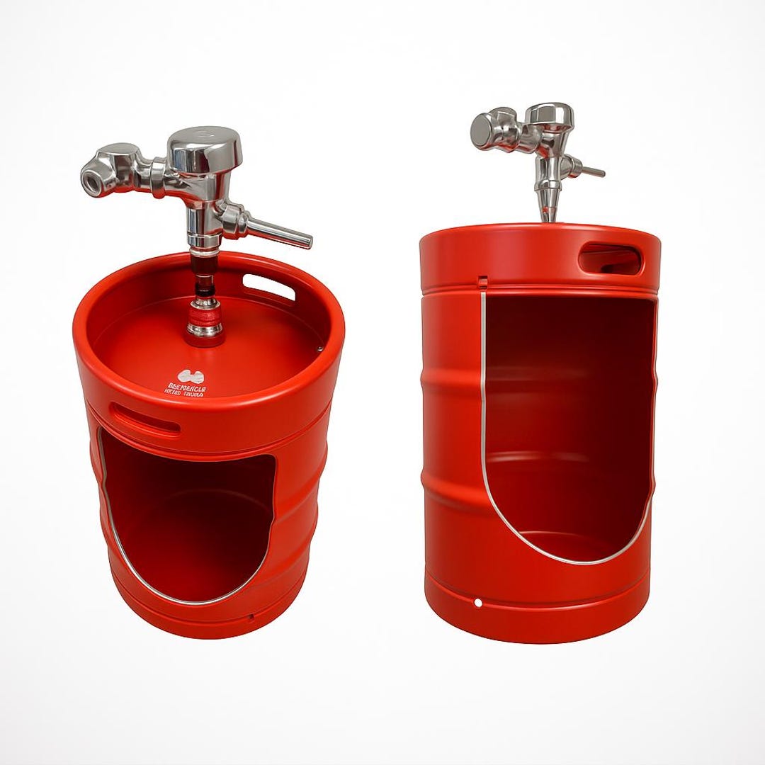 Red Powder-coated Keg Urinal – Man Cave Bathroom Fixture - Etsy