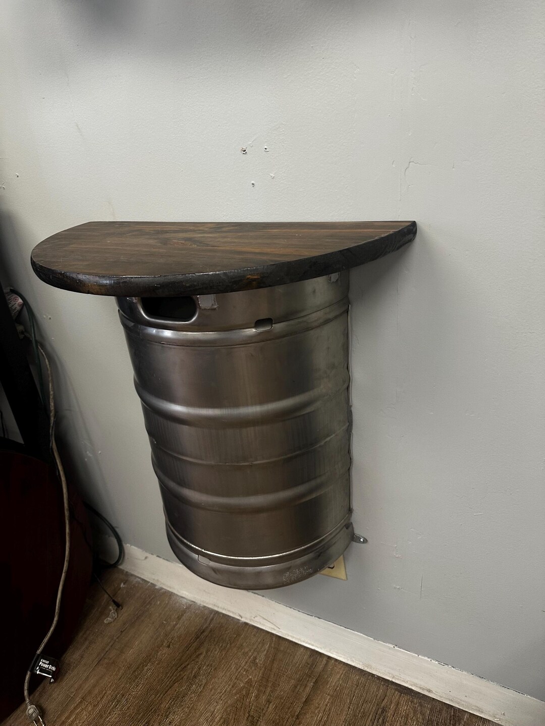 Halk Keg Wall Mount Shelf With Wood Top - Etsy