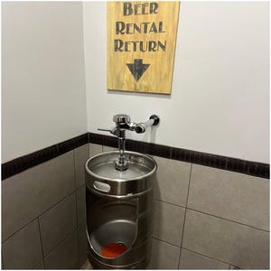 Beer Keg Urinal – Wall Mounted Stainless Steel or Powder Coated Urinal ...