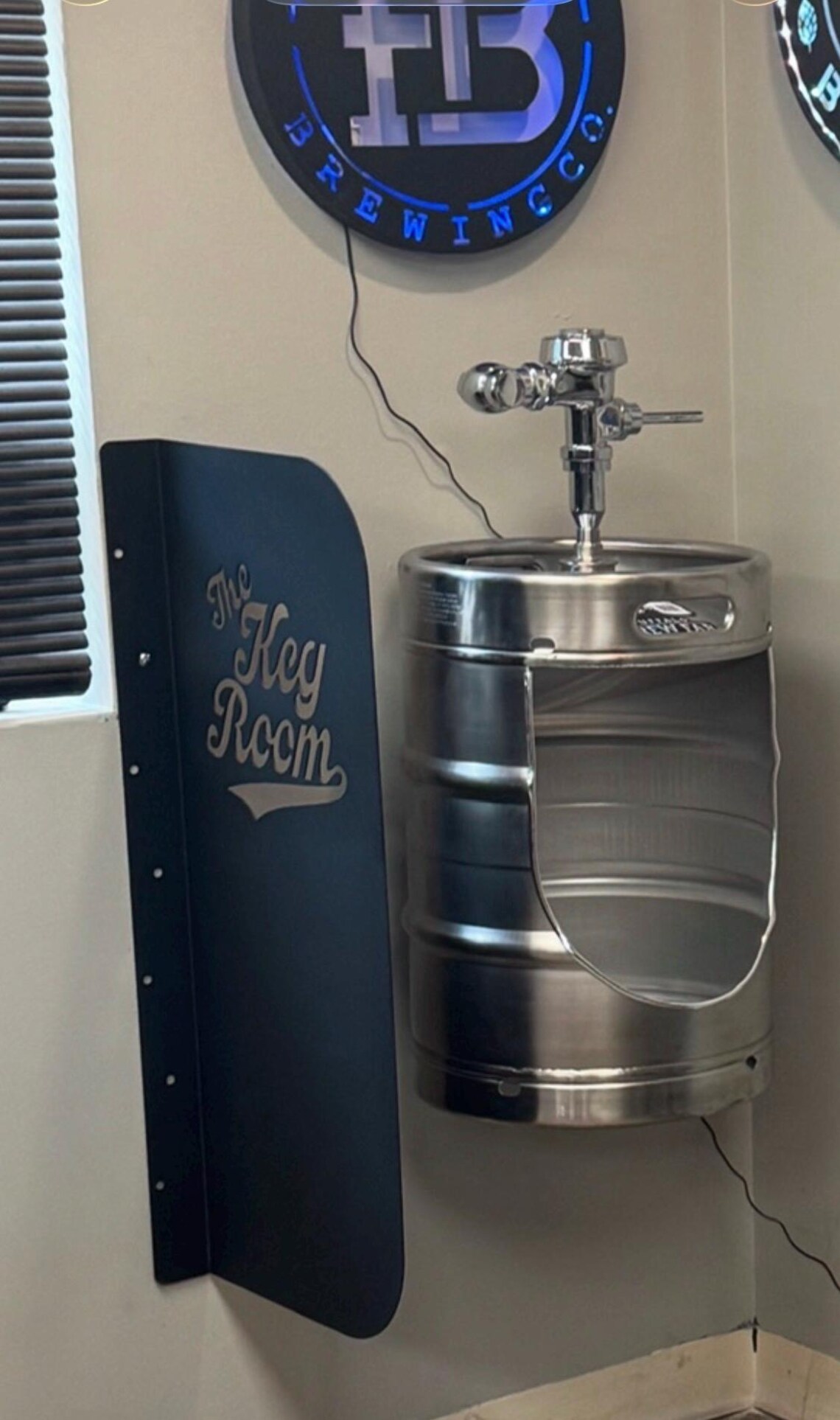 Custom Metal Bathroom Urinal Divider | Industrial Privacy Panel ...