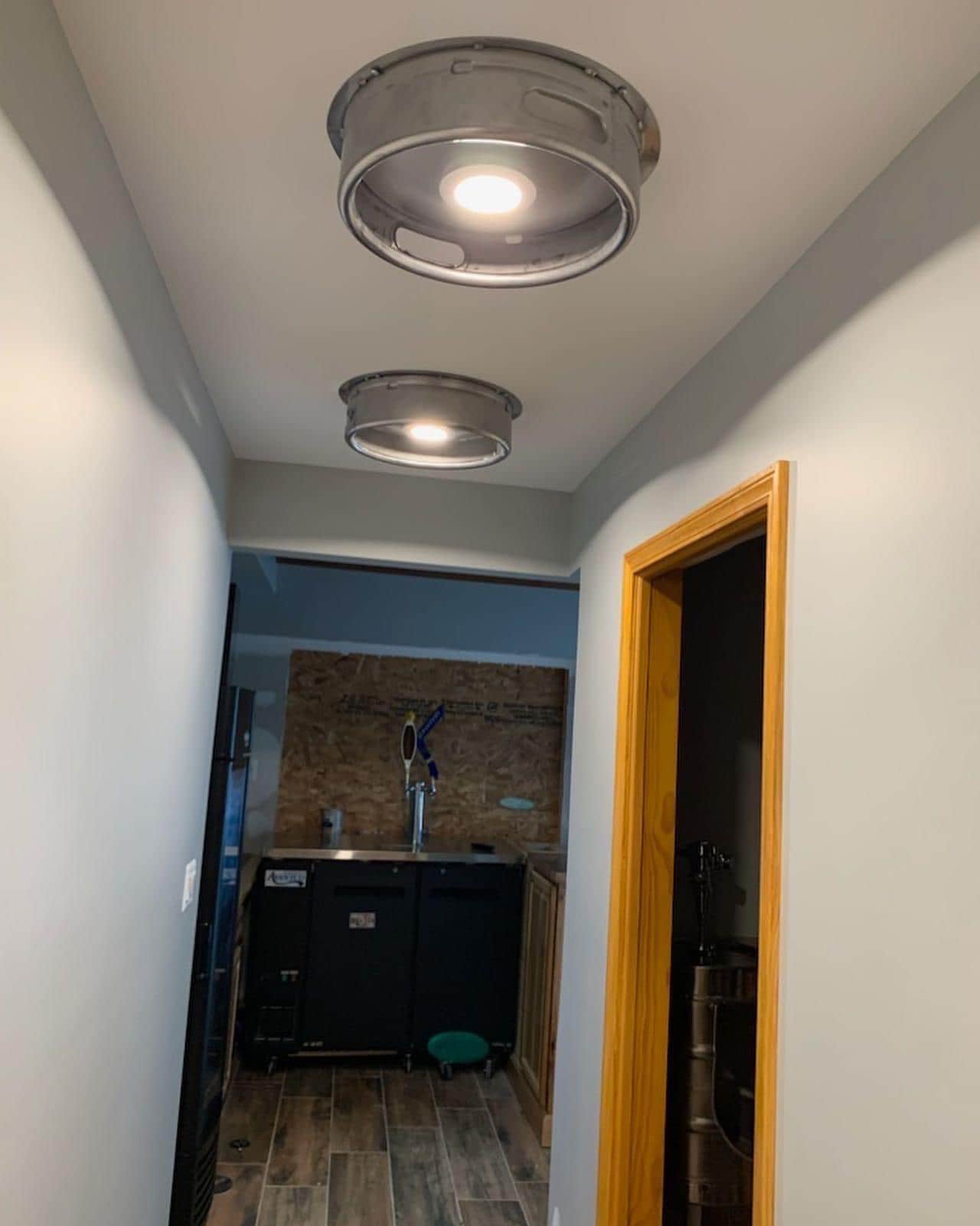 Beer Keg Ceiling Light With Recessed Light – Made From Authentic Keg ...