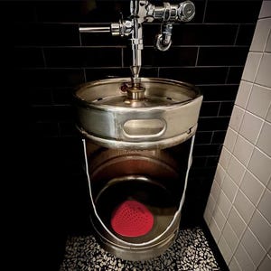 Beer Keg Urinal – Wall Mounted Stainless Steel or Powder Coated Urinal ...