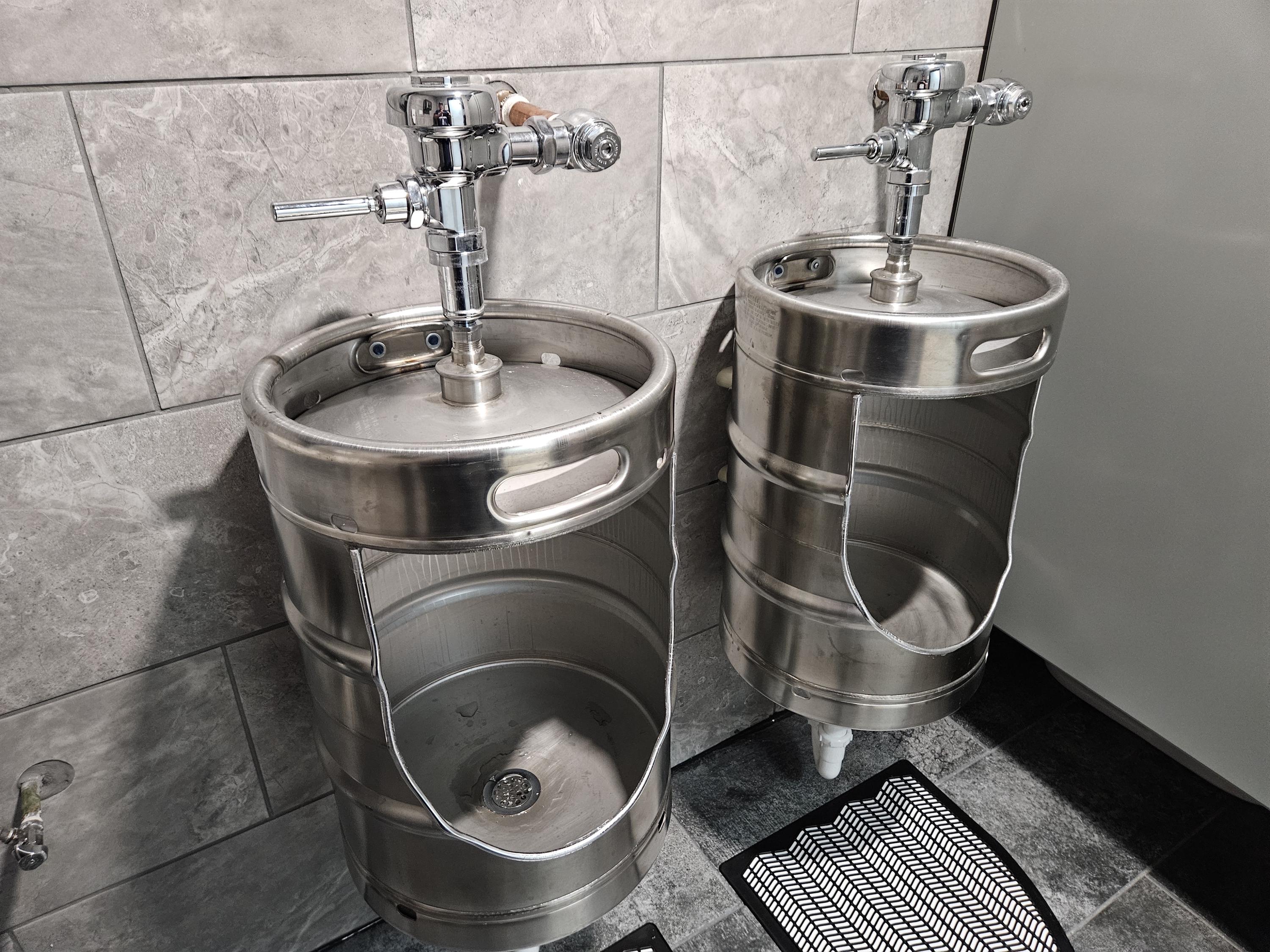 1/2 Beer Keg Urinal With Flusher – Handmade From Real Keg | Unique ...