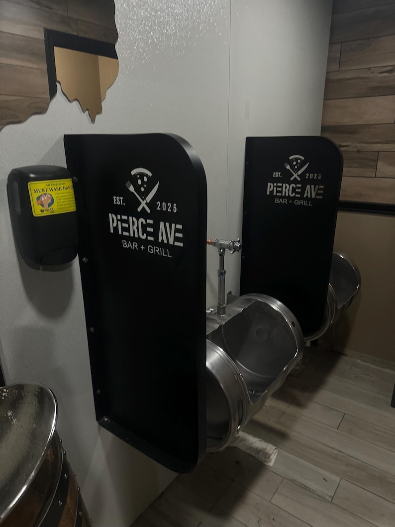 Custom Metal Bathroom Urinal Divider | Industrial Privacy Panel ...