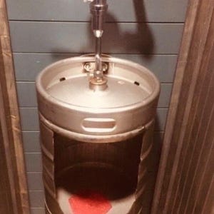 Beer Keg Urinal – Wall Mounted Stainless Steel or Powder Coated Urinal ...