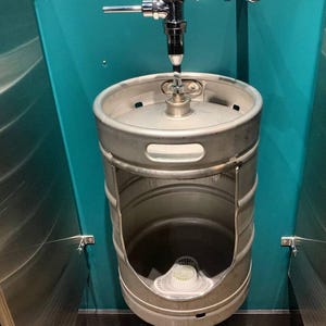 Beer Keg Urinal – Wall Mounted Stainless Steel or Powder Coated Urinal ...
