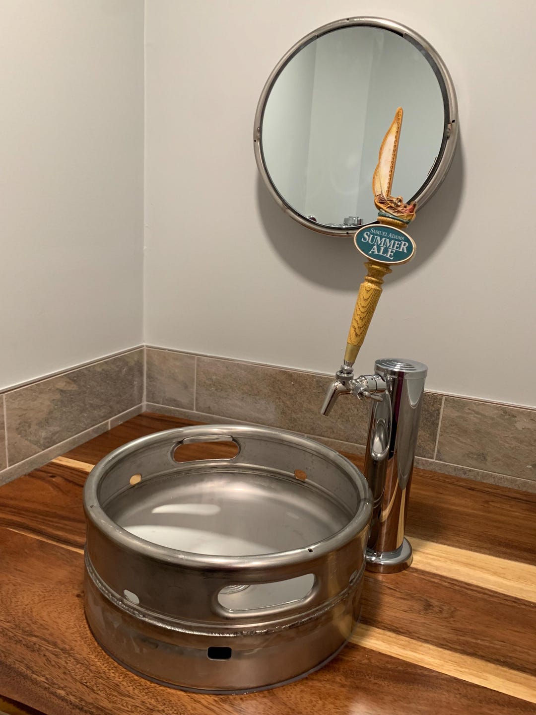Beer Keg Sink – Handmade From Half-barrel Keg Top & Bottom | Industrial ...