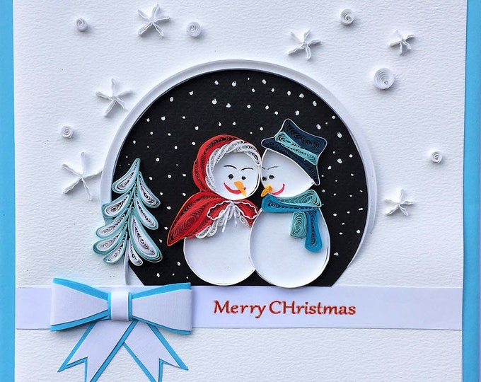 Snowman and Rudolph Quilling Cards for Christmas - Etsy