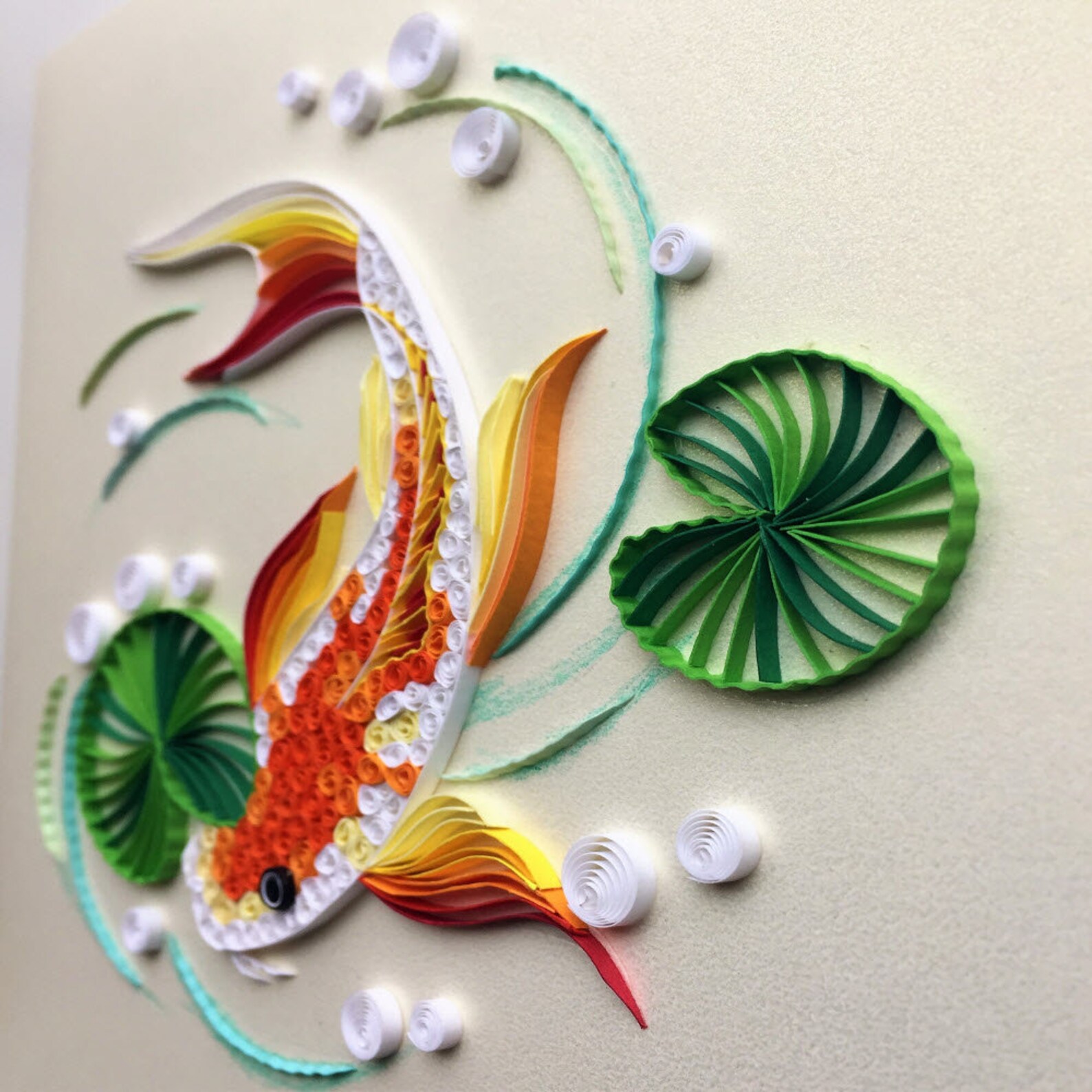 Koi Fish and Goldfish Swimming Quilling Cards - Etsy