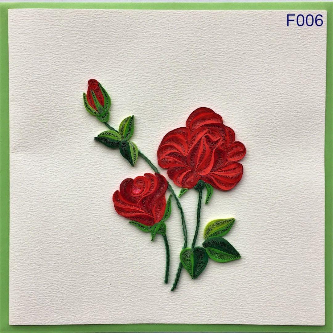 Red Rose and Hibiscus Flowers Quilling Cards - Etsy