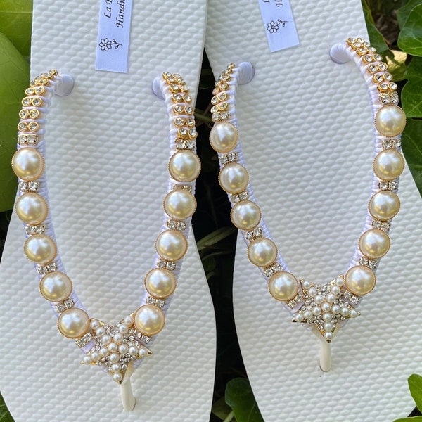 Pearl Flip Flops - Etsy