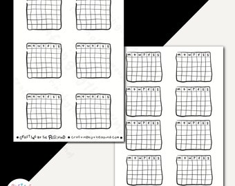 Month Grid Stickers - Etsy