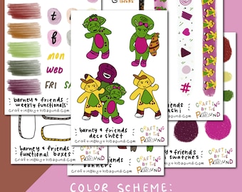 Friends Checklist Sticker Sheet Barney Stickers Doodle Barney Sticker ...