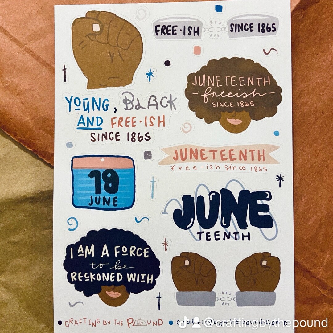 Juneteenth Holiday Illustrated Sticker Sheet 5x7, 26 Stickers - Etsy