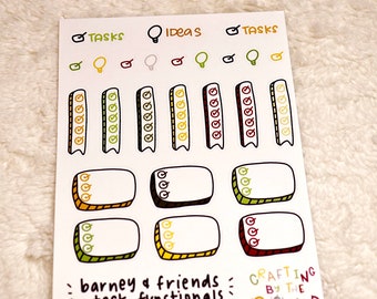 Friends Checklist Sticker Sheet Barney Stickers Doodle Barney Sticker ...
