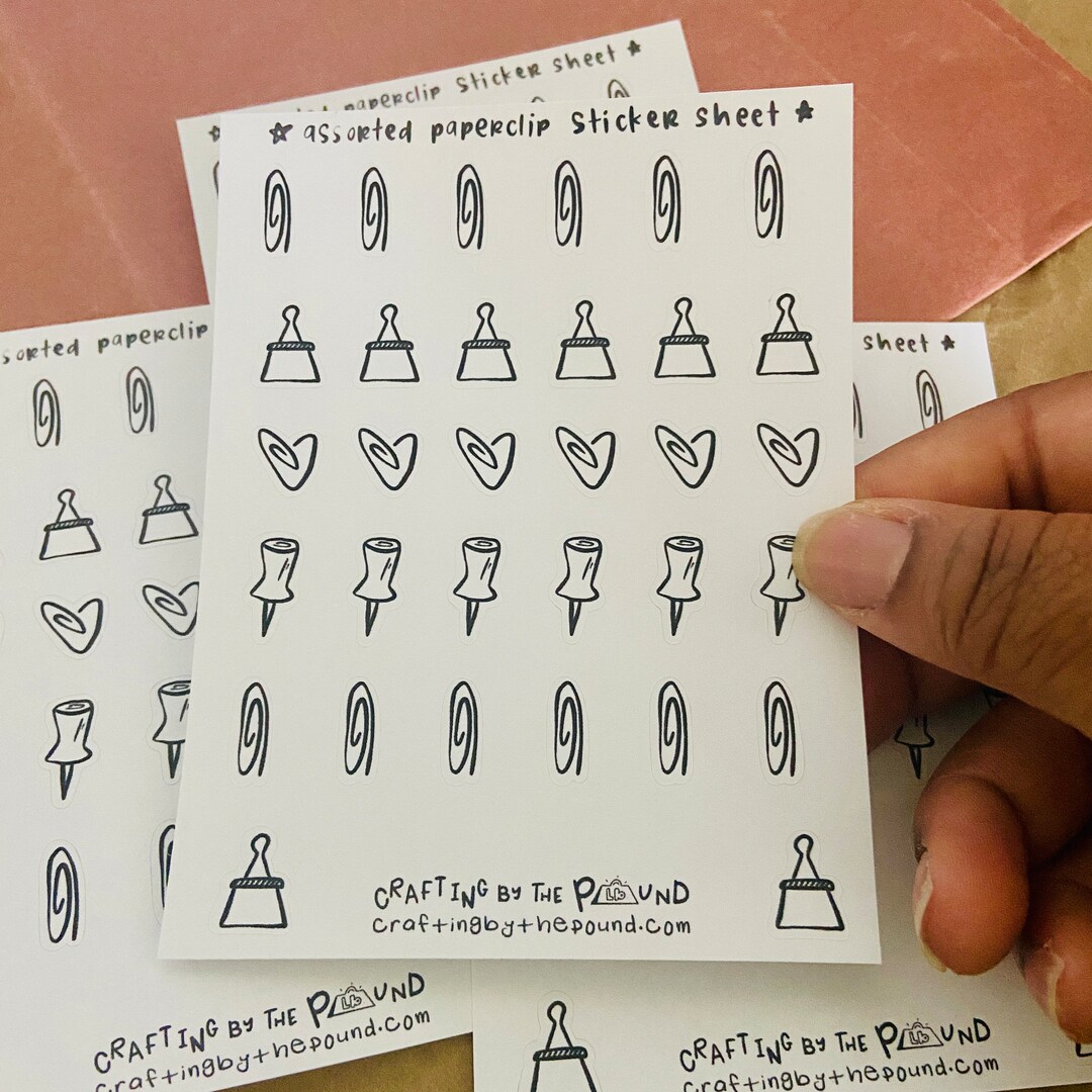 Assorted Paperclip Doodle Sticker Sheet 4x5, 30 Stickers - Etsy