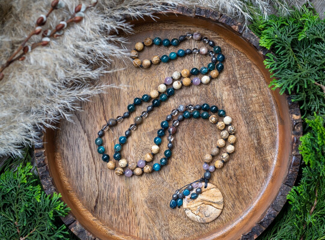 The Stand Guard Mala, the Meaningful Mala, Apatite Beads, Picture ...