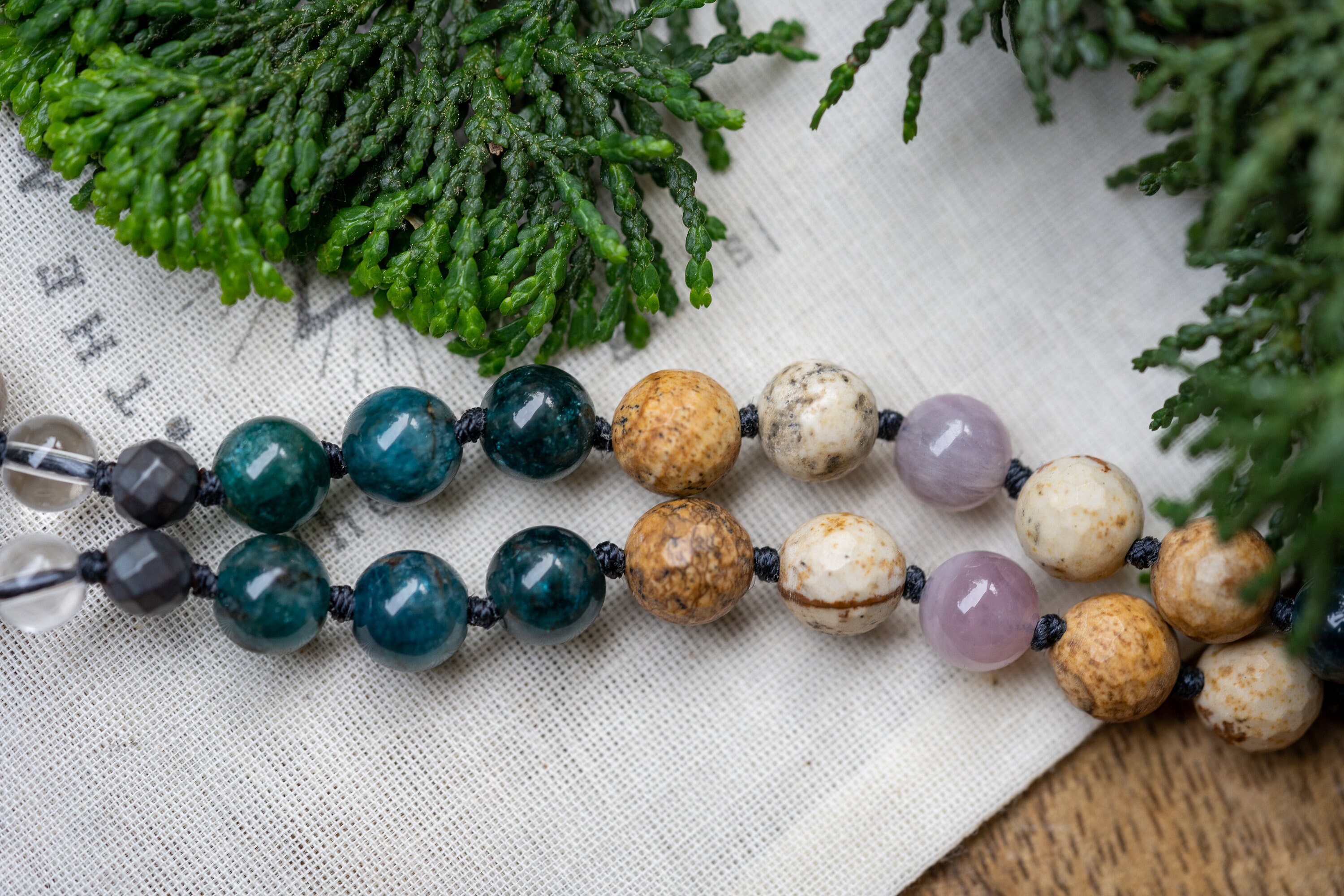 The Stand Guard Mala, the Meaningful Mala, Apatite Beads, Picture ...