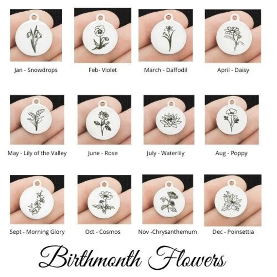 Add on Birth Flower Charm to Any Bracelet Only for My Store - Etsy