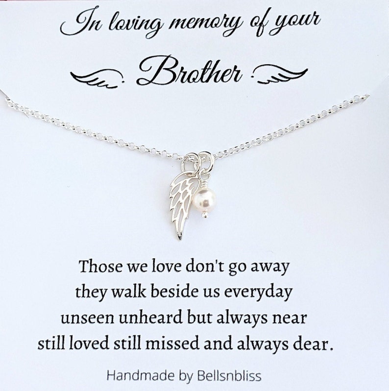Loss of Brother Gifts Silver Angel Wing Necklace Condolence - Etsy