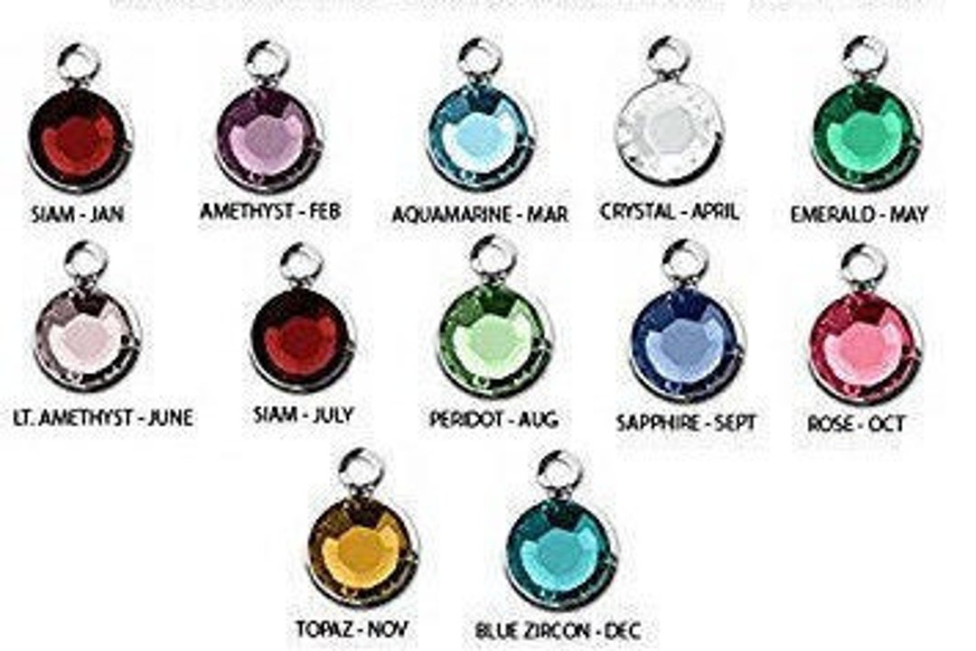 ADD ON BIRTHSTONE Channel Drops Rhodium Plated Add to Necklaces ...
