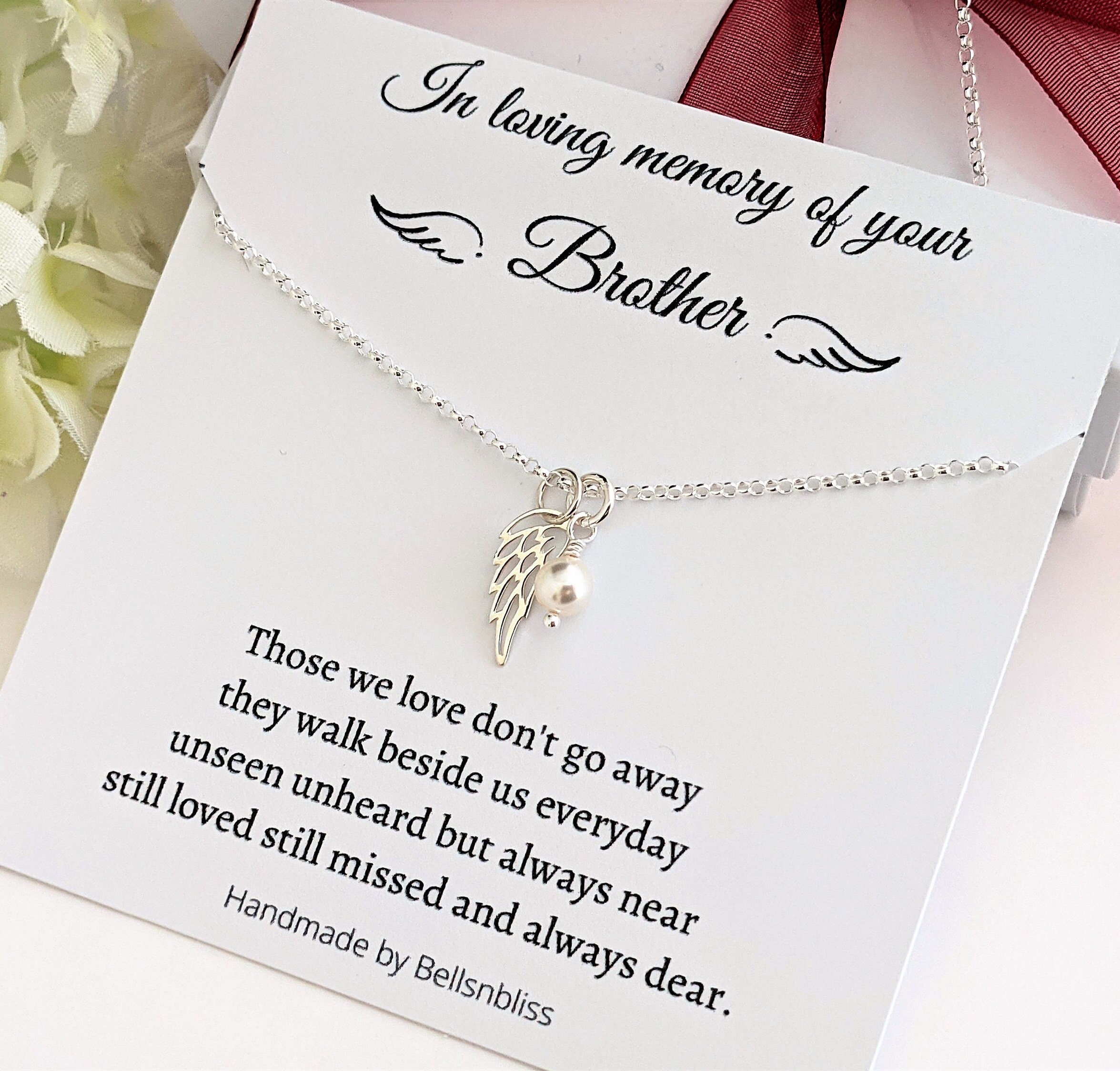 Loss of Brother Gifts Silver Angel Wing Necklace Condolence - Etsy