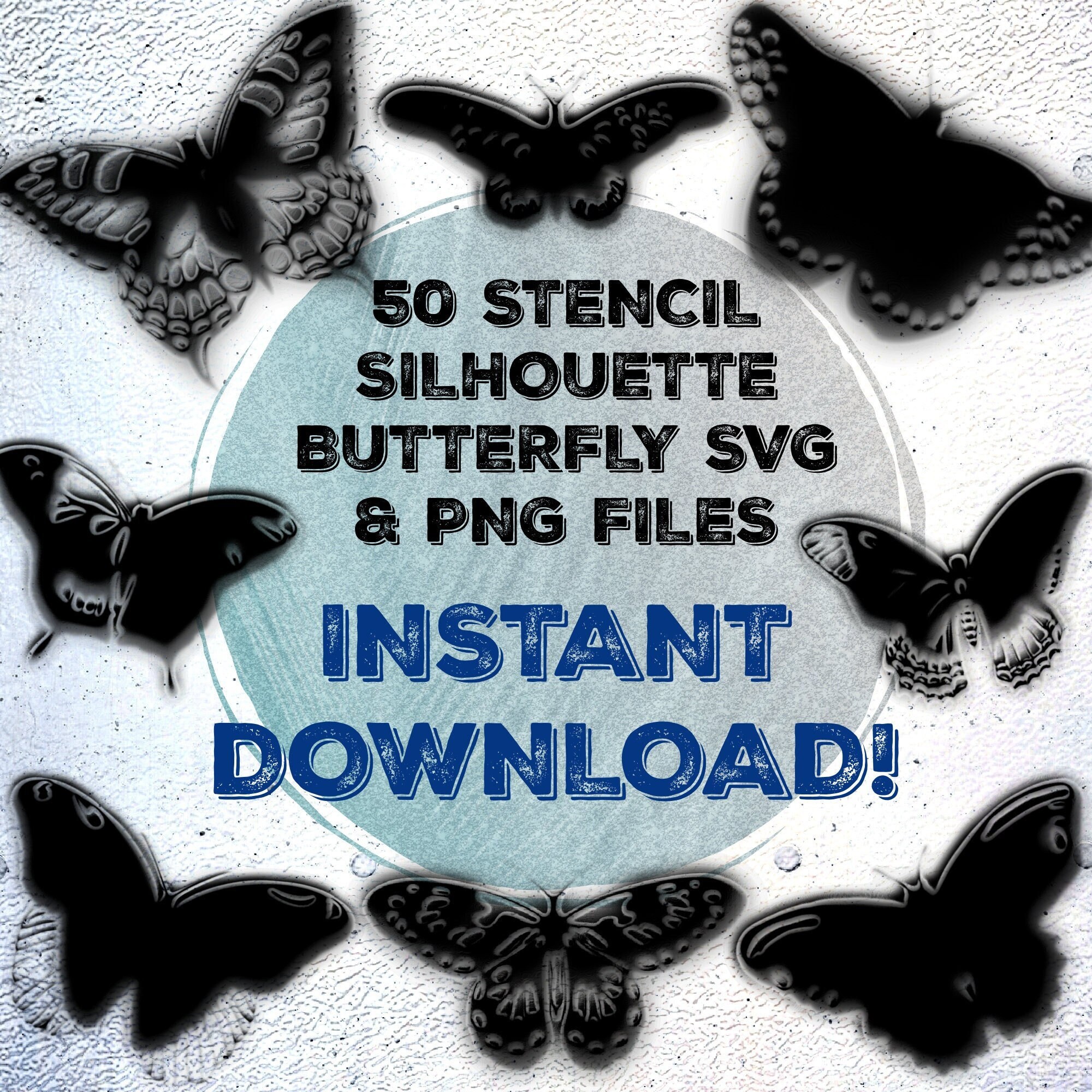 Stencil Butterfly SVG & PNG Butterflies Clipart Bundle. 50 Unique ...