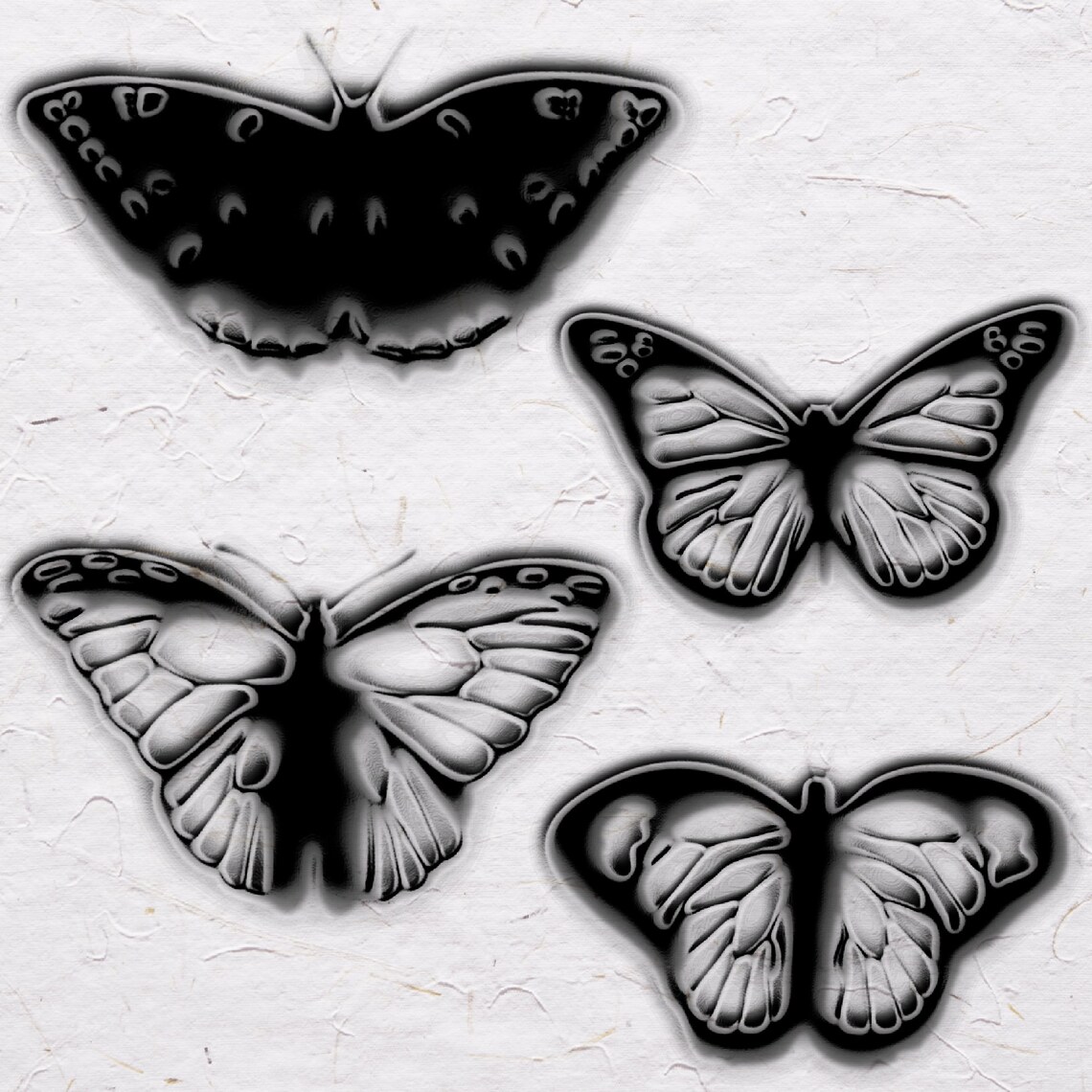 Stencil Butterfly SVG & PNG Butterflies Clipart Bundle. 50 Unique ...