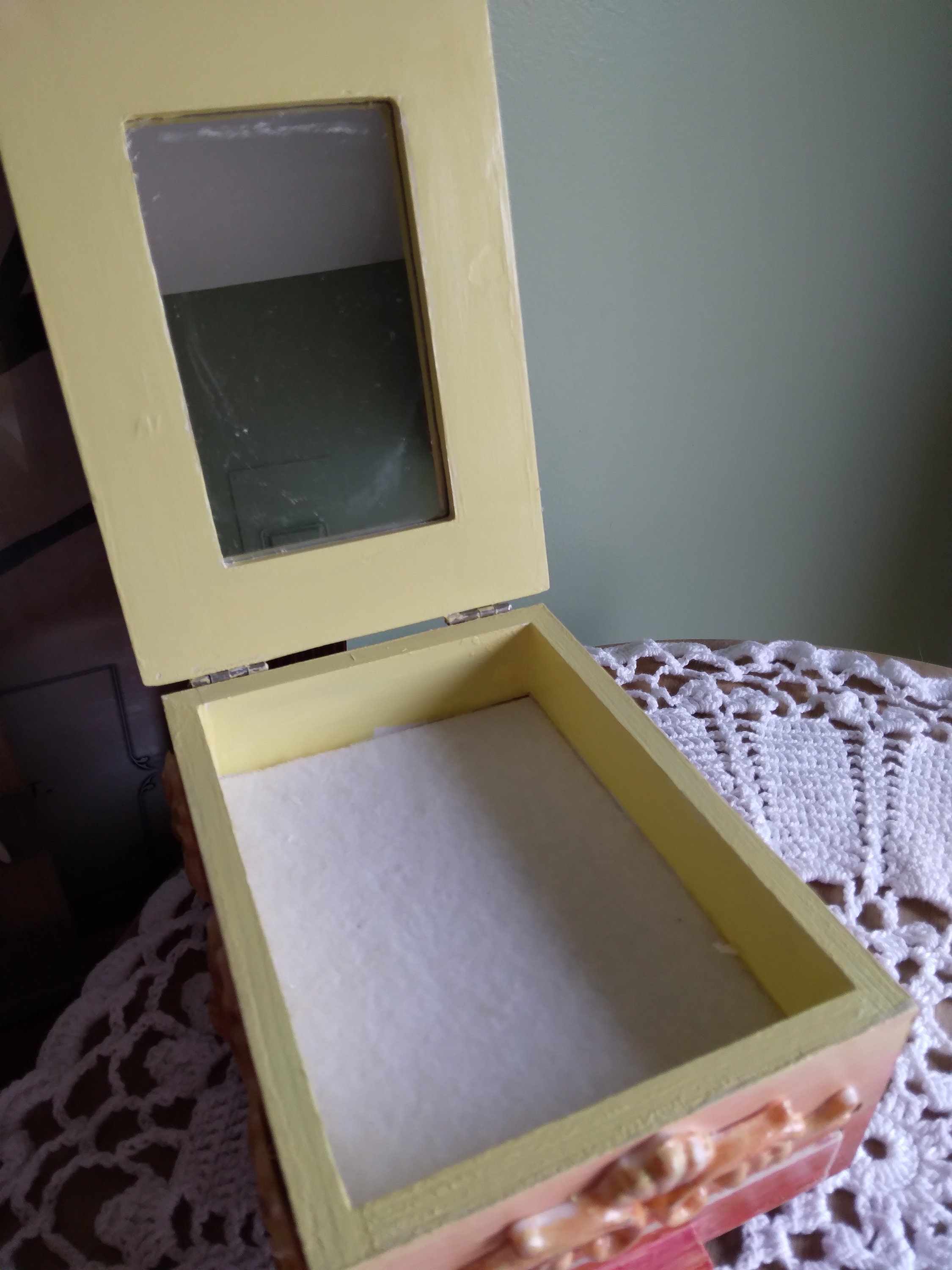 Sunflower Inspired Little Jewelry Box. Small Trinket Holder is Painted ...