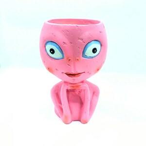 Pink Alien Planter / UFO / Alien Flower / Girl Planter / Unique Planter ...