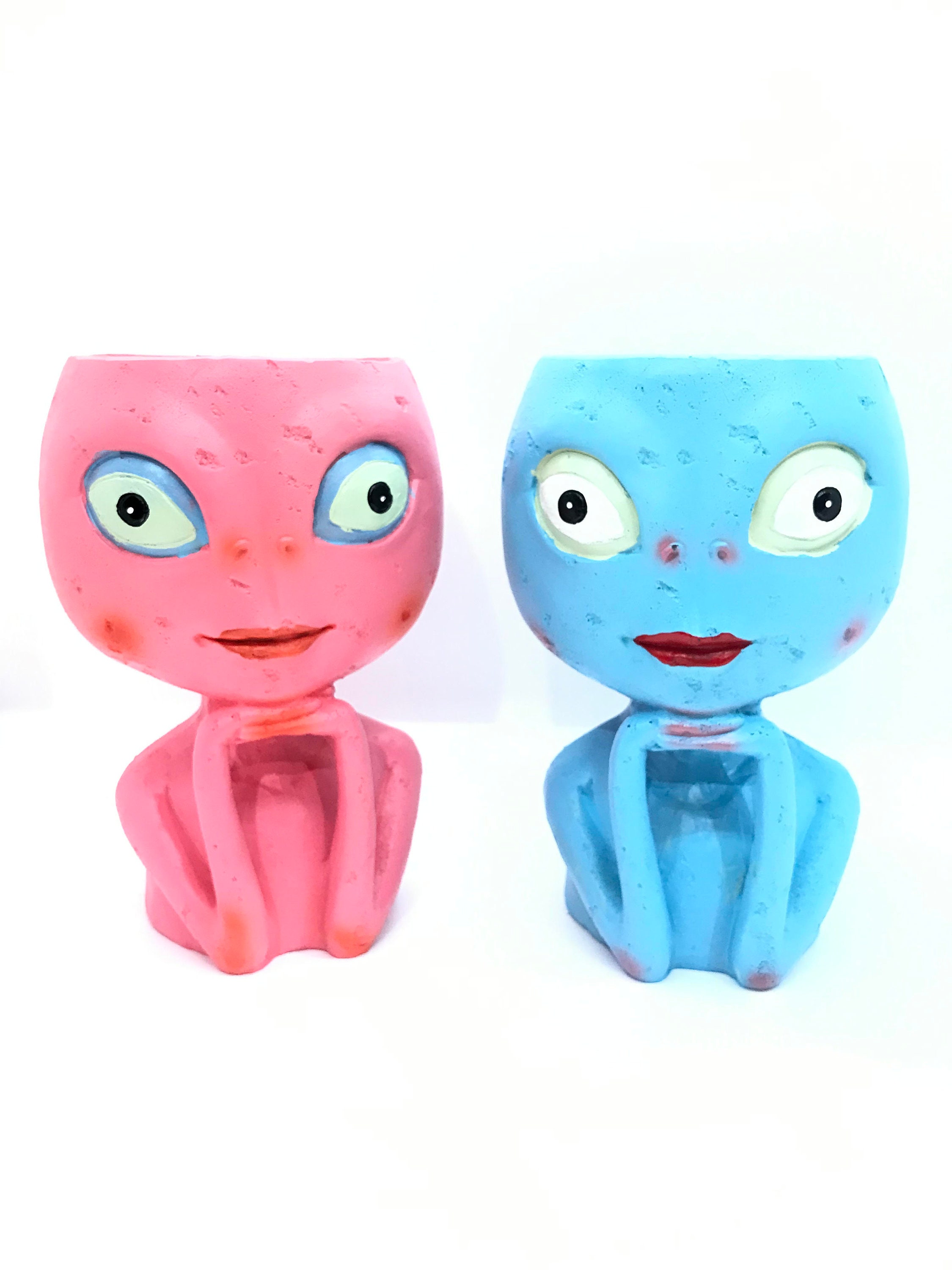 Pink Alien Planter / UFO / Alien Flower / Girl Planter / - Etsy