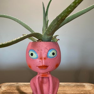 Pink Alien Planter / UFO / Alien Flower / Girl Planter / Unique Planter ...