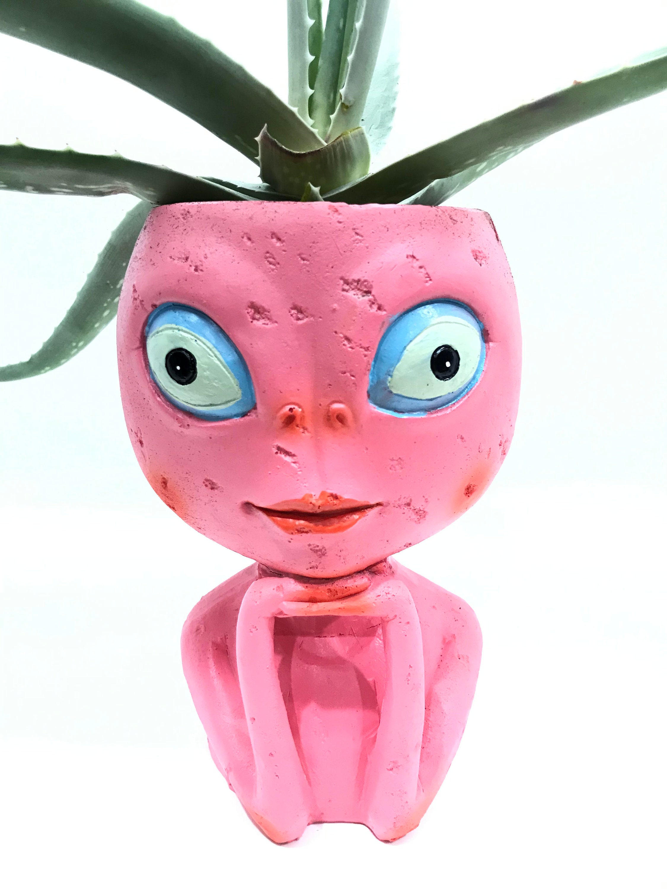 Pink Alien Planter / UFO / Alien Flower / Girl Planter / - Etsy
