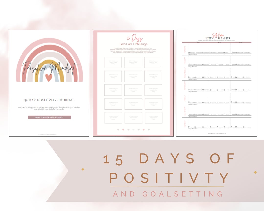 Printable Mindset Journal/ Positivity Prompts/ Goal Setting Journal ...