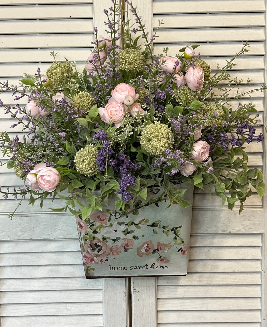 Spring Wall Pocket / Spring Door Decor/ Wreaths/ Wall Bucket / - Etsy