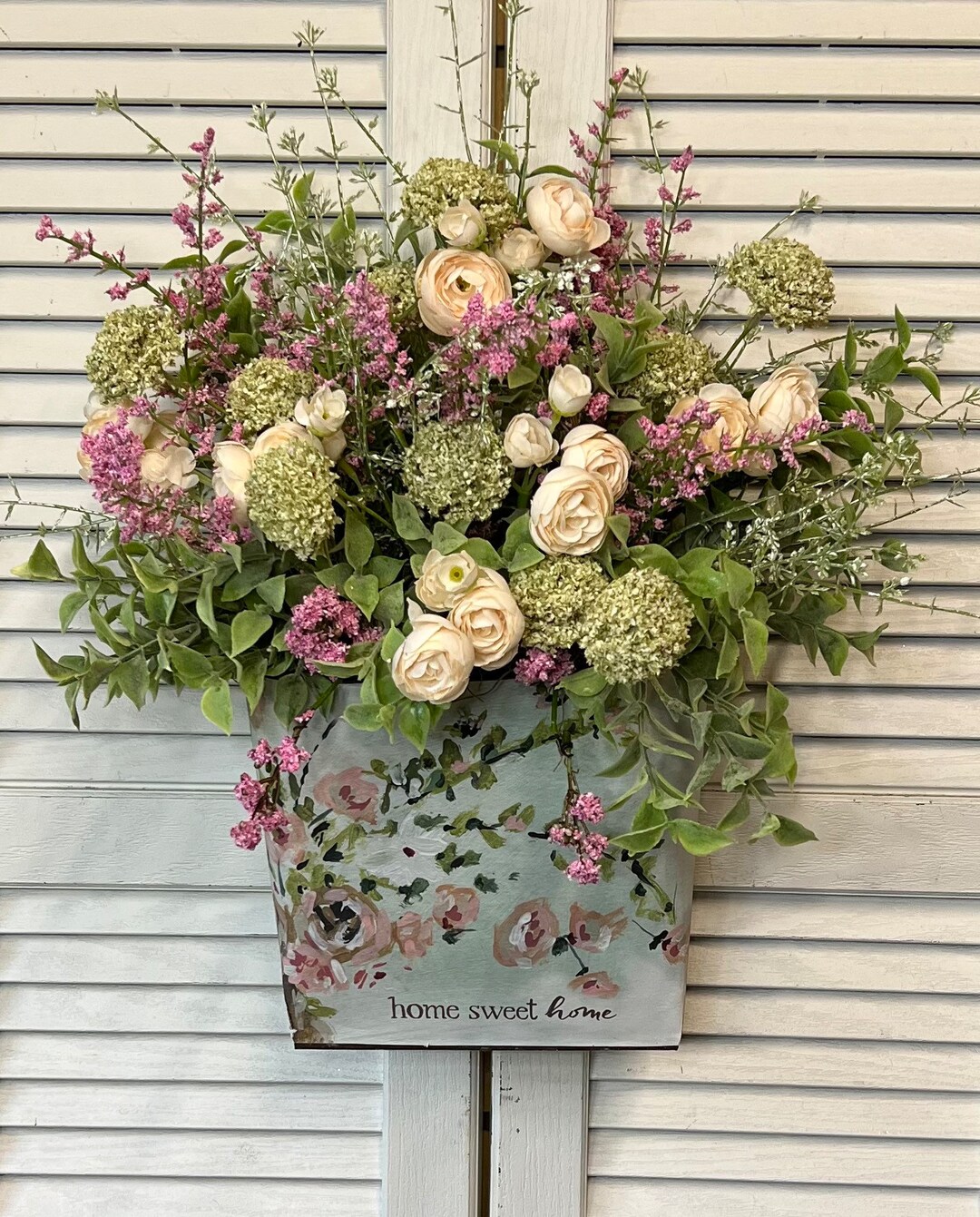 Spring Wall Pocket / Spring Door Decor/ Wreaths/ Wall Bucket / - Etsy