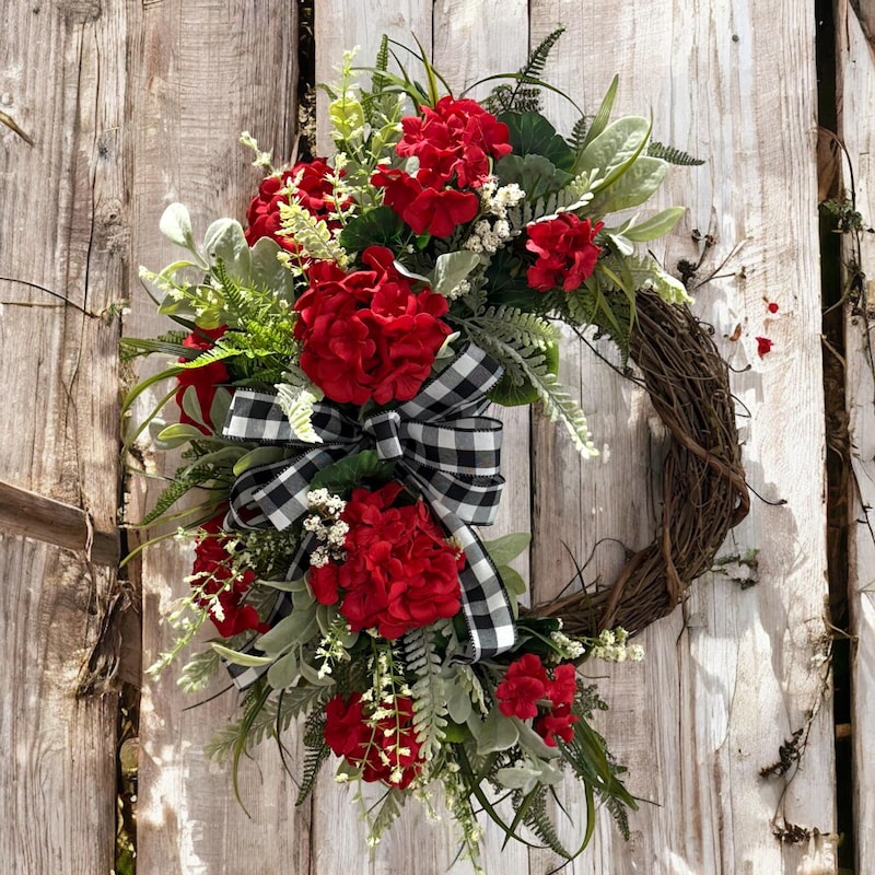 Pink Geranium Wreath - Etsy