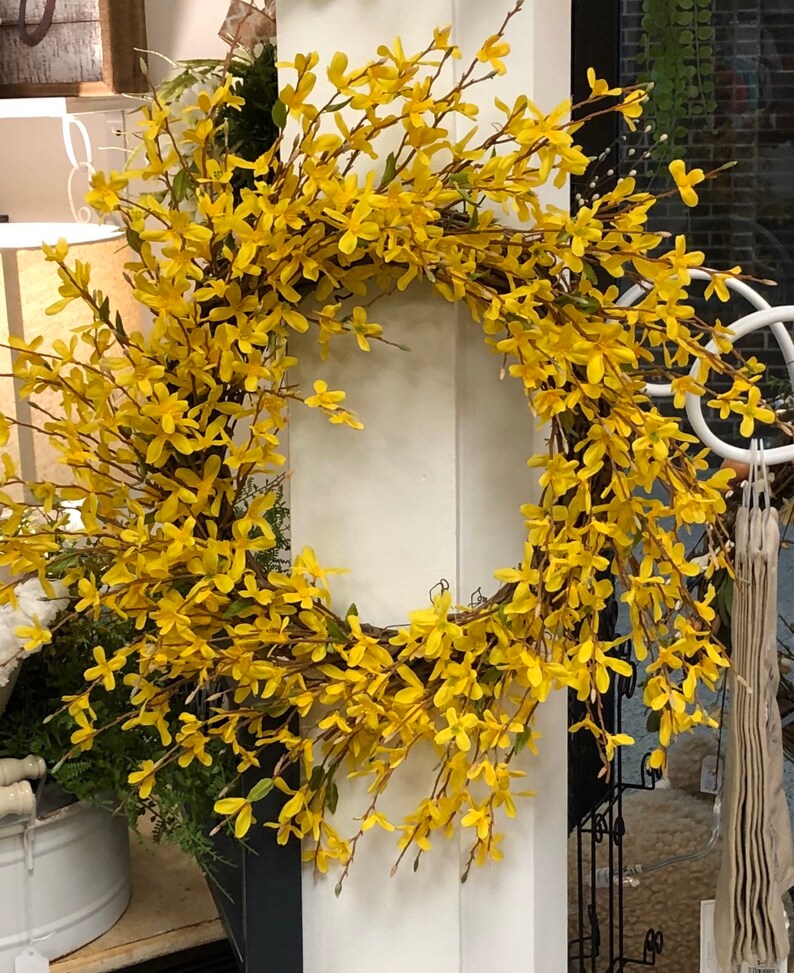 BEST SELLER / Forsythia Weath/ Spring Wreath/ Door Wreath/ | Etsy