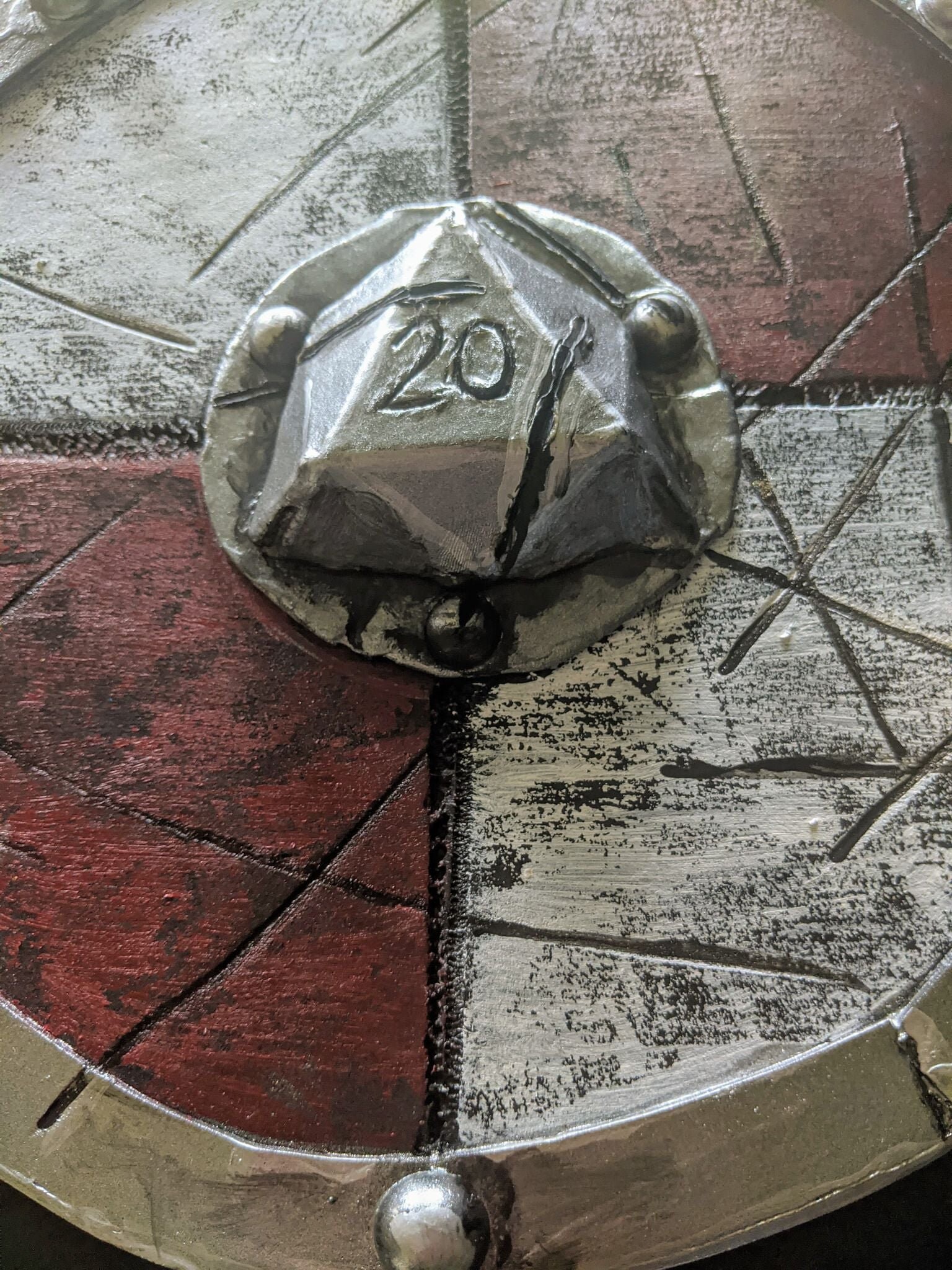 D20 12" Shield/ Buckler - Red & White, Round - Etsy