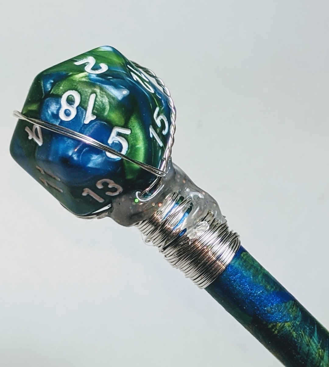 D20 Wand - Cobalt, Green, & Lime Green - Etsy